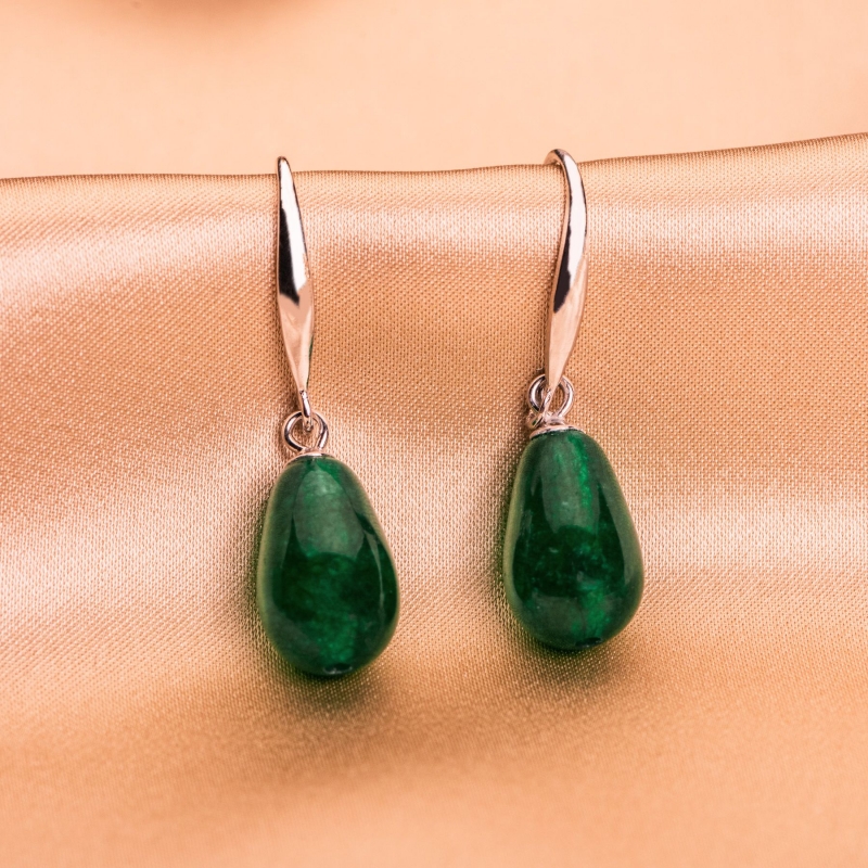 Cercei argint My Way jad verde natural -Bijuterii elegante cu pietre