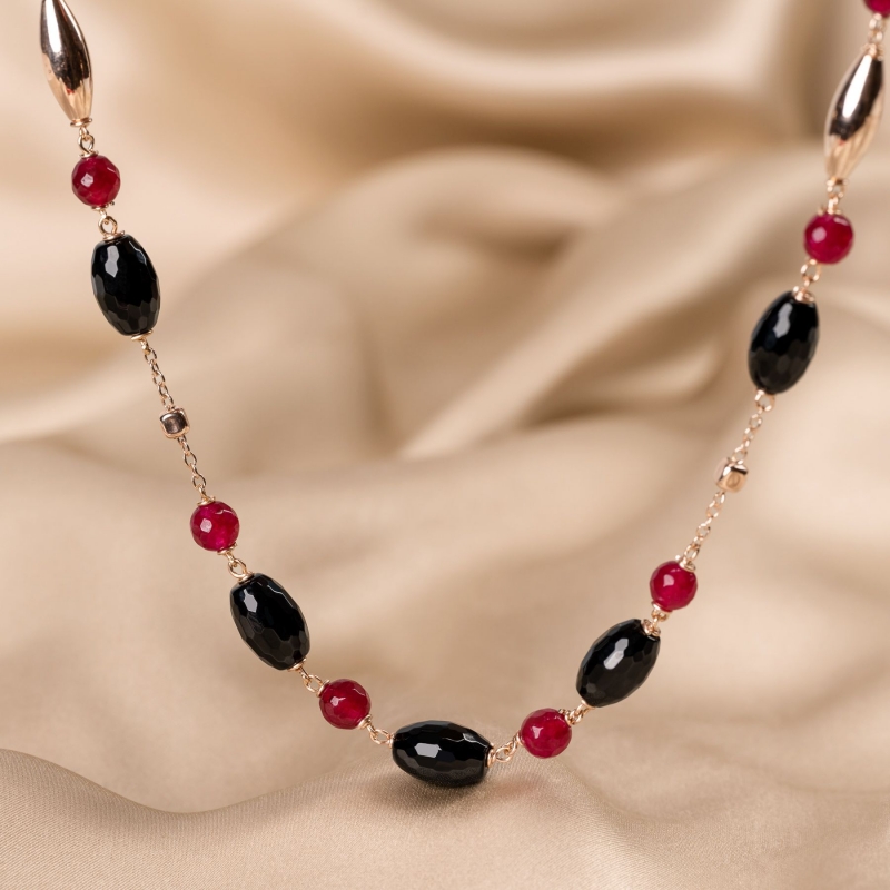 Colier argint roz Pearls Essence-40