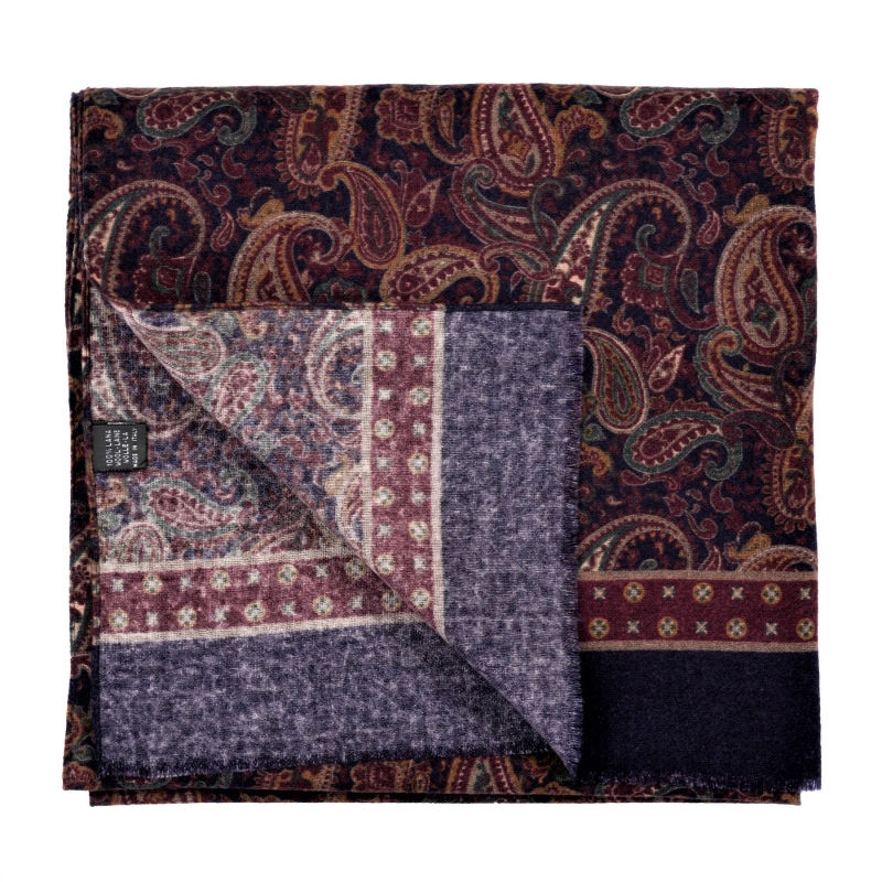 Esarfa, fular barbati din lana 100% din colectia Baresi paisley