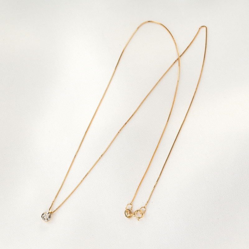 Colier din aur 14K cu diamant New Touch, Made in Italia