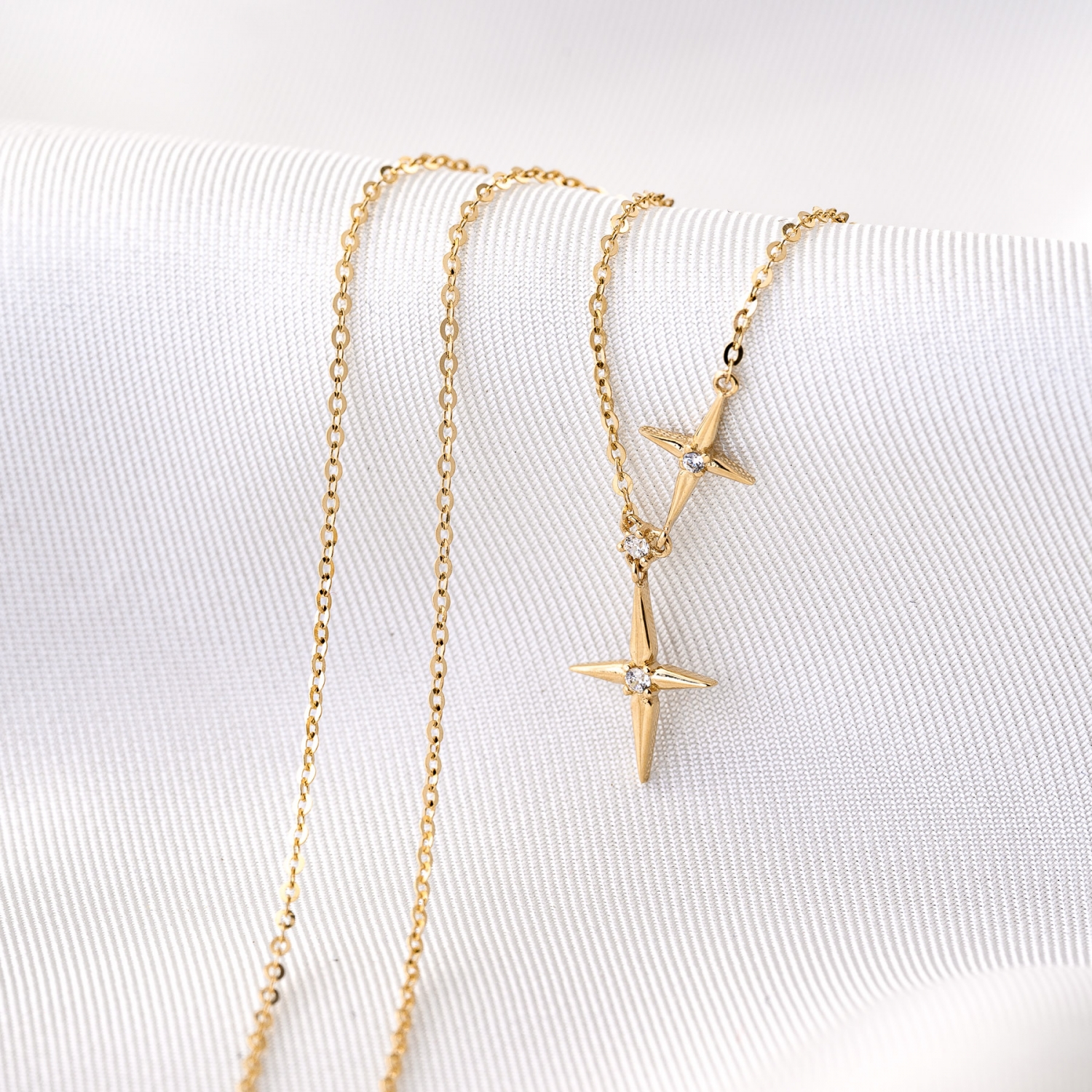 Colier aur 14K The Beauty of a New Day cu 2 luceferi