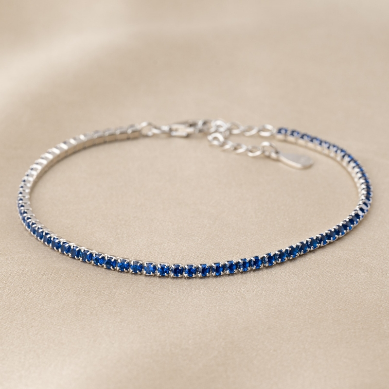 Bratari argint Tennis Cobalt Blue zirconia 2.0