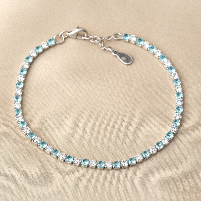 BratarI argint 925 Tennis Mix White & Baby Blue zirconia 3.0
