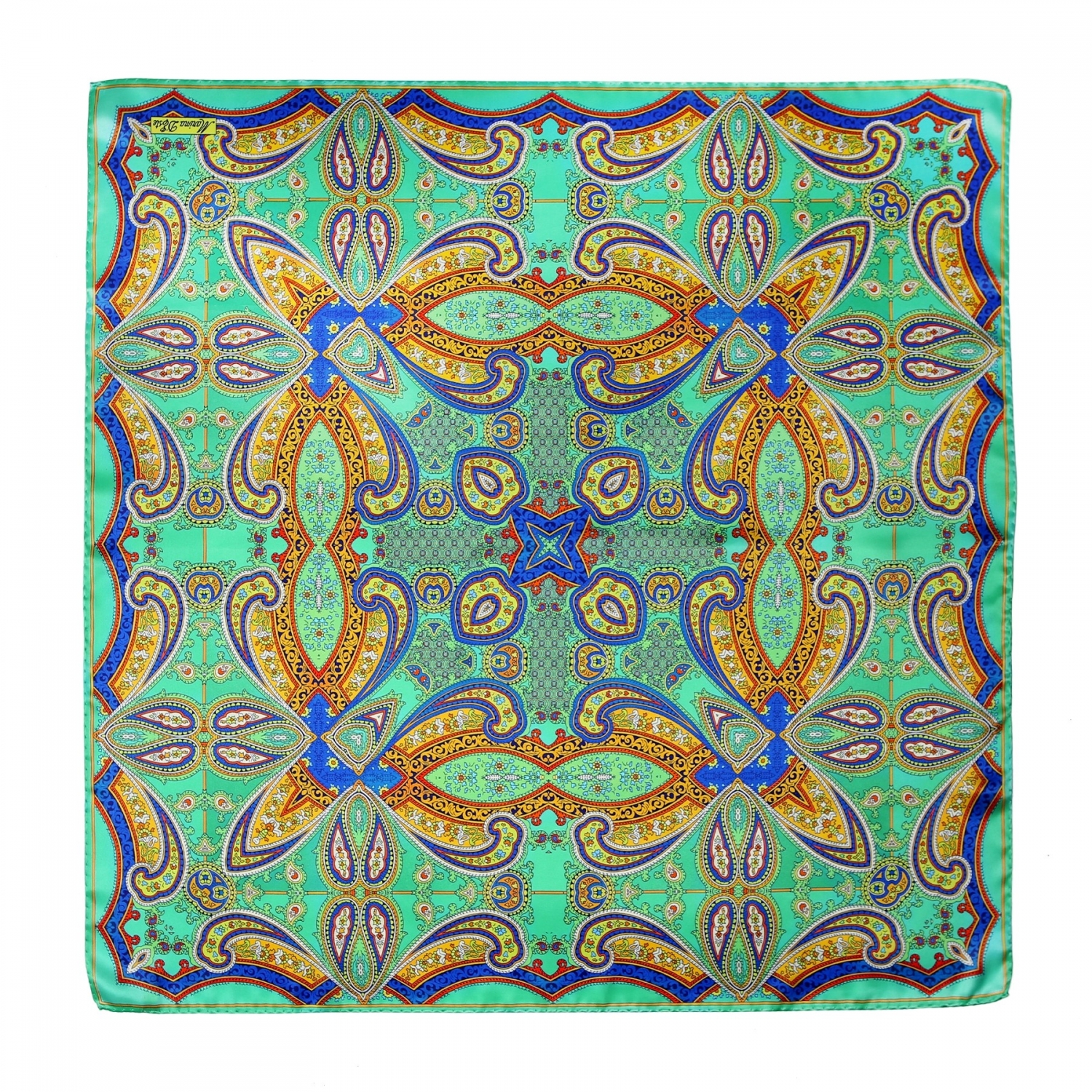 Inside Beauty paisley turcoise Silk scarf