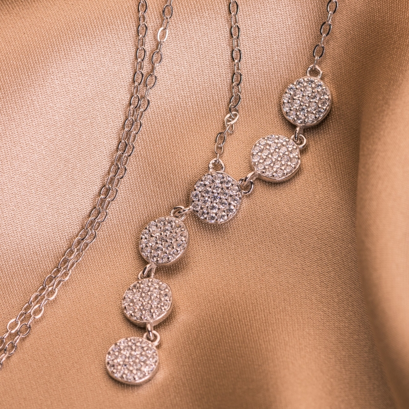 Colier argint roz Pearls Essence-40